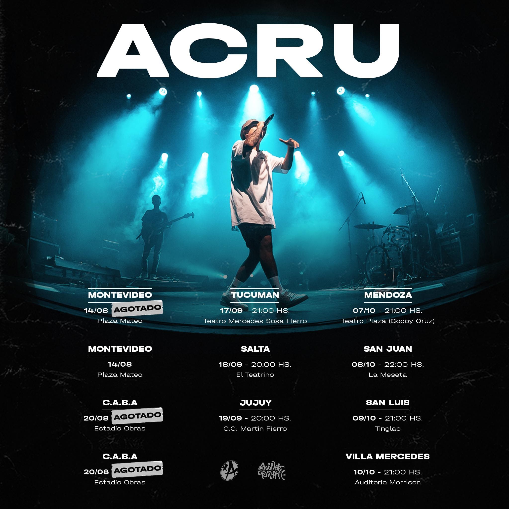 Acru suma nuevos shows a su gira 2021 con funciones ya agotadas | Filo News
